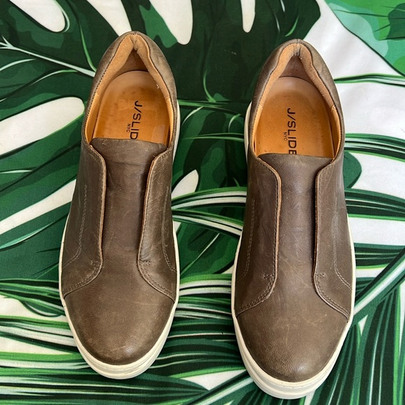 J Slides | Shoes | Jslides Nyc Charcoal Leather Sneakers | Poshmark